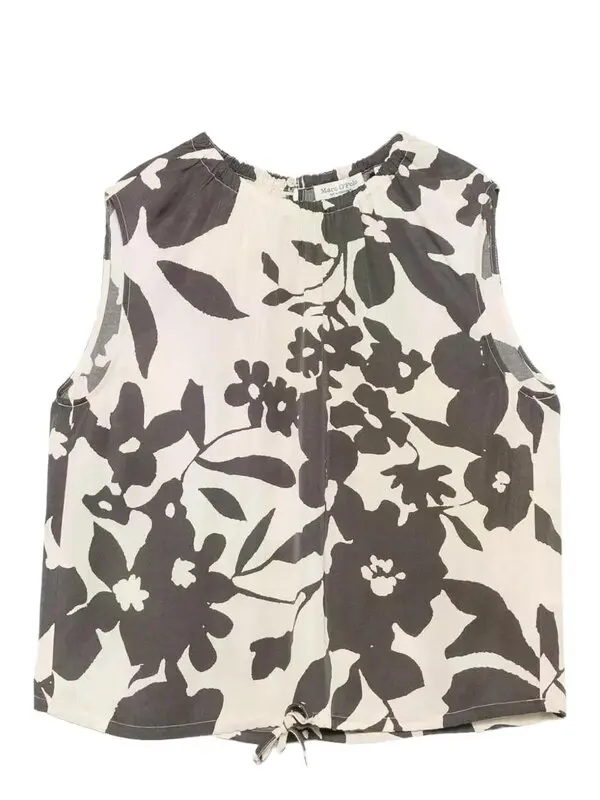 Marc O'polo Sleeveless Floral Print Top - Grey