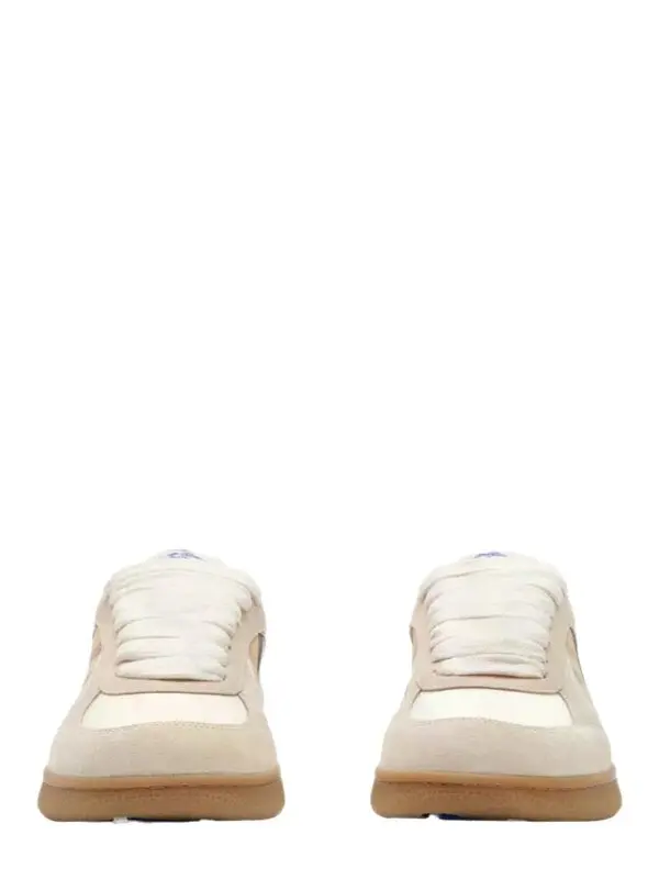 Burberry Leather, Suede, And Check Terrace Sneakers - Neutrals