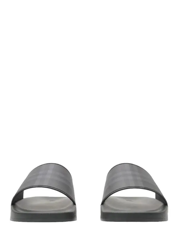 Burberry Check Slides - Black