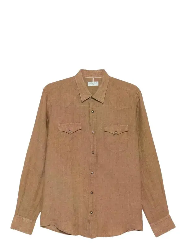 ALLEY DOCKS 963 Western-yoke Chest-pocket Shirt - Brown