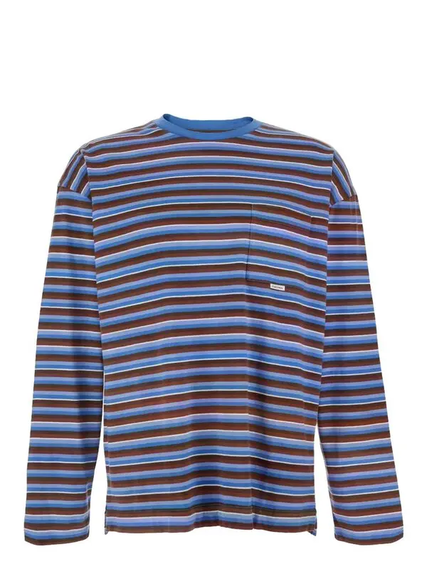 SUNFLOWER Striped Pocket T-shirt - Brown