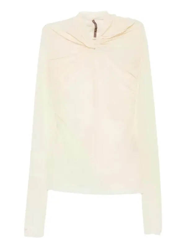 Rick Owens Kairo Ruched Long-sleeve Top - Neutrals