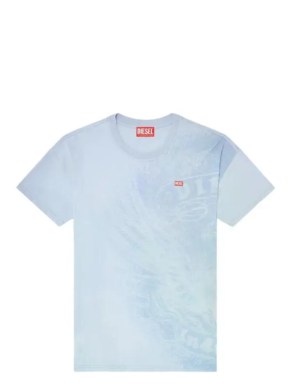 DIESEL® Relaxed T-shirt With Pigment Prints - Blue