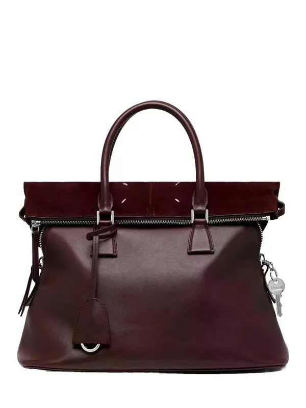 MAISON MARGIELA 5ac Soft Medium Leather Tote Bag - Red