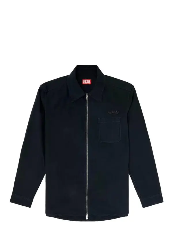 DIESEL® Ripstop Shirt With Zip Closure - Blue