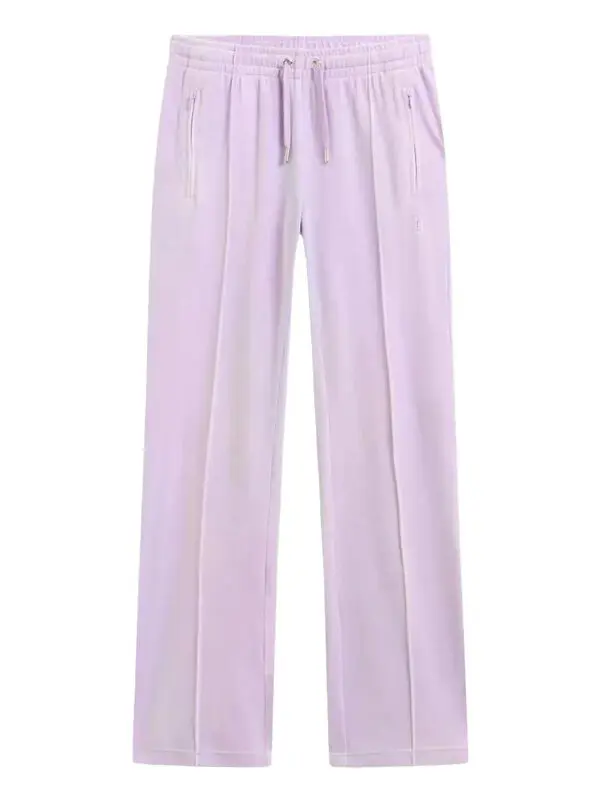Juicy Couture Diamanté Velour Track Pants - Purple
