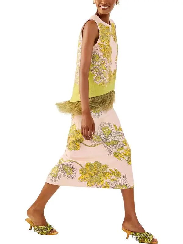 La DoubleJ Rustic Cotton Pencil Skirt - Pink