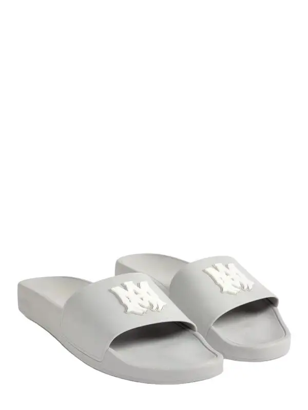 Amiri Monogram Motif Slides - Grey