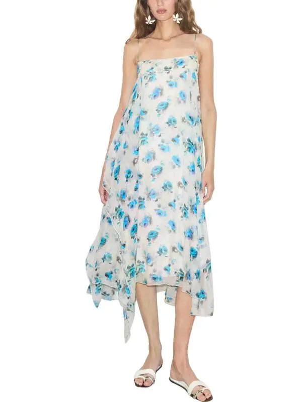 Tory Burch Printed Silk Dress - Neutrals