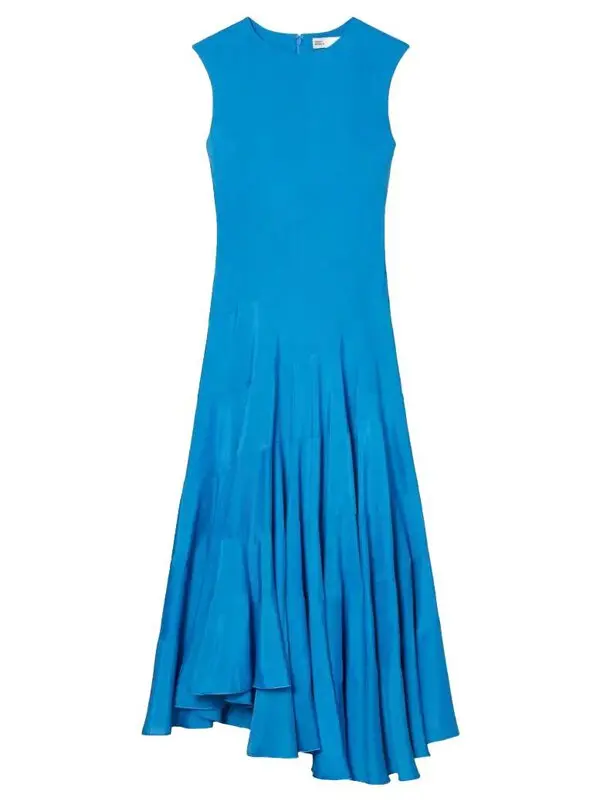Tory Burch Flared Cotton Silk Dress - Blue