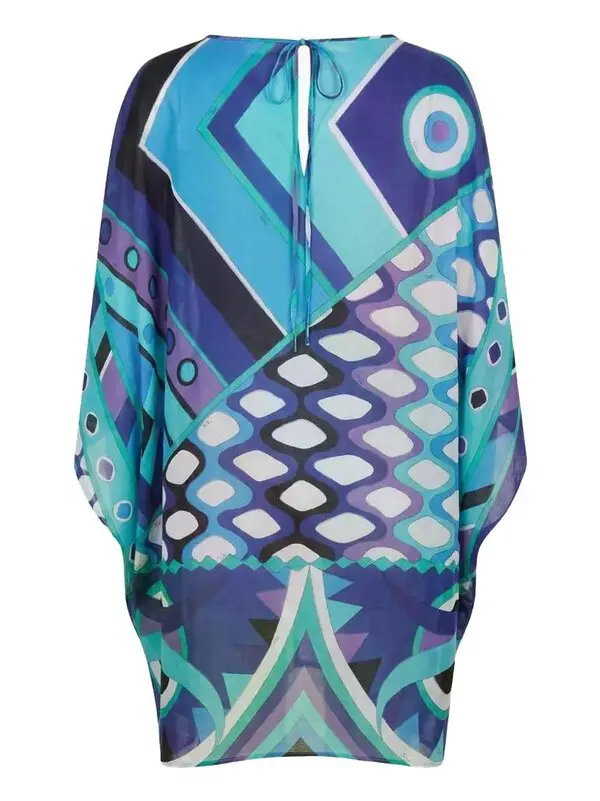 Emilio Pucci Vivara Iride-print Batwing Blouse - Blue