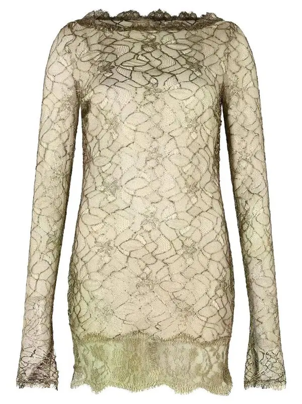 Roberto Cavalli Embroidered Semi-sheer Mini Dress - Black