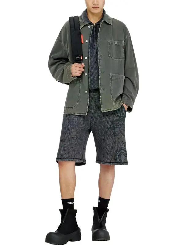 DIESEL® Graphic Print Shorts - Grey