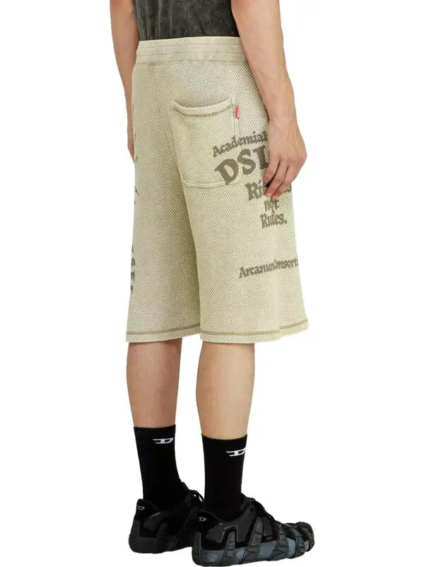 DIESEL® Graphic Print Cotton Shorts - Neutrals