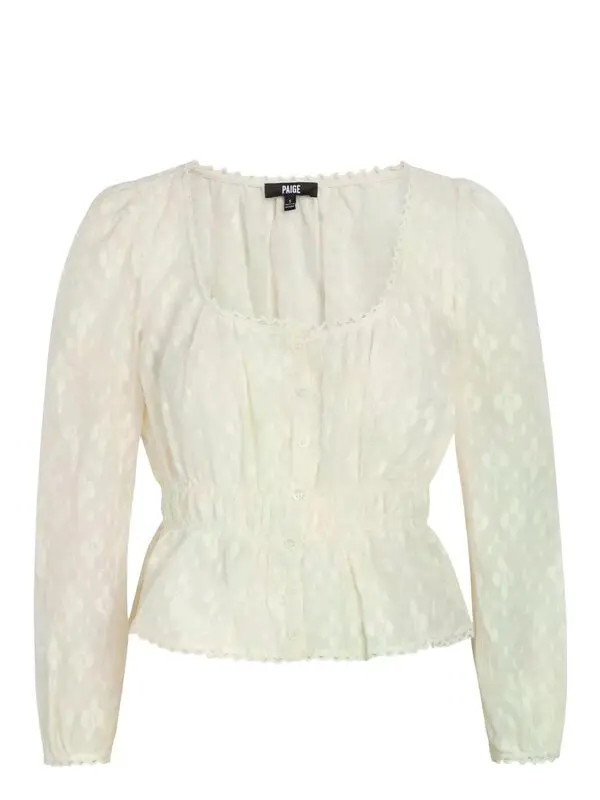 Paige Jay Floral-jacquard Blouse - Neutrals