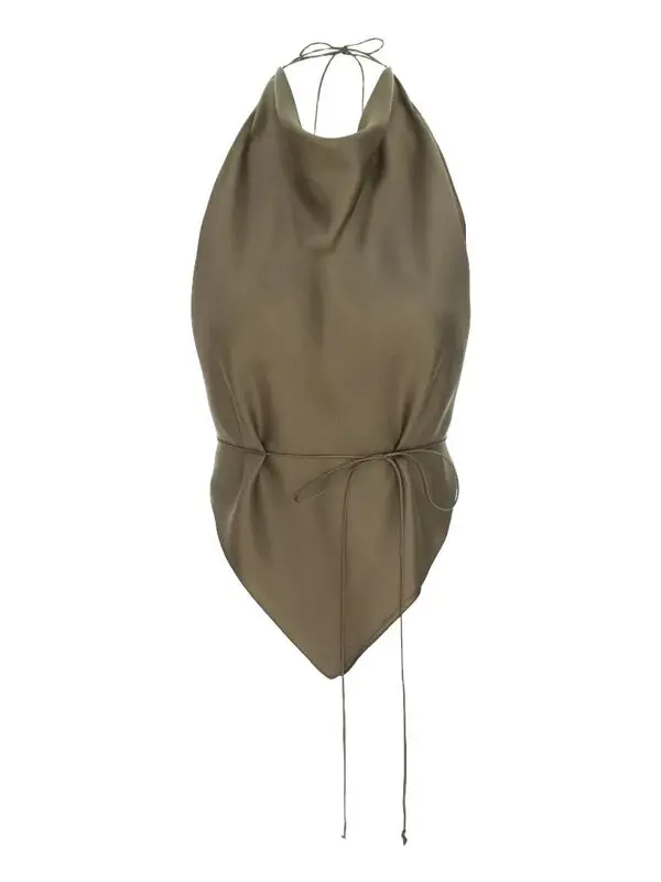 MANURI Thea Halterneck Top - Green