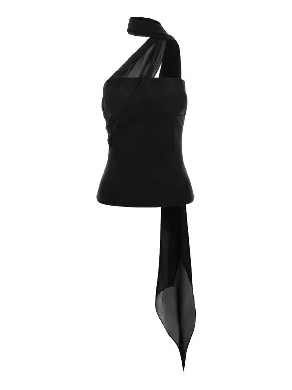 MANURI Elsa Draped-panel Top - Black