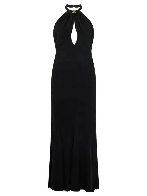 Roberto Cavalli Cut-out Halterneck Maxi Dress - Black