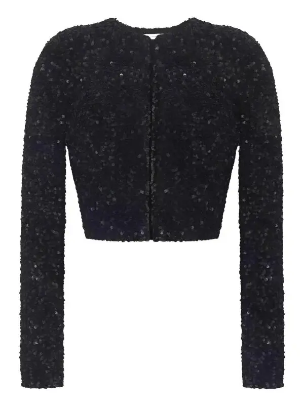 Adam Lippes Raya Sequin-embellished Cardigan - Black