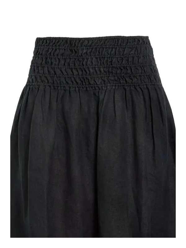 Rails Shirred-waist Flared Midi Skirt - Black