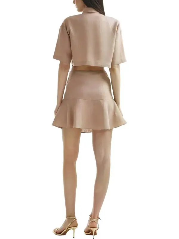 MIA PECULIAR Flared Hem Mini Skirt - Brown