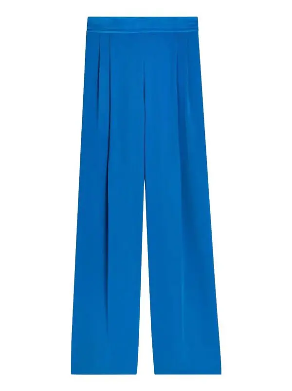 JOSEPH Pleated Wide-leg Trousers - Blue