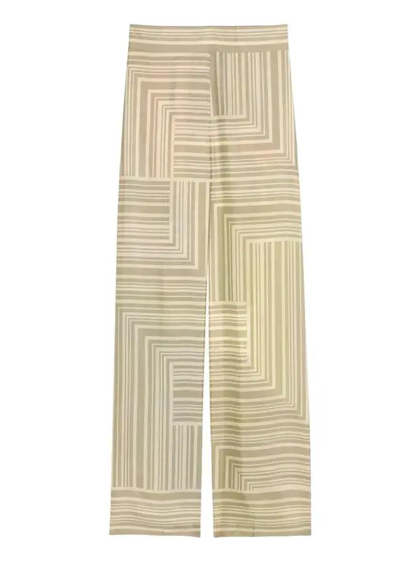 JOSEPH Dijon Geometric Print Silk Trousers - Neutrals