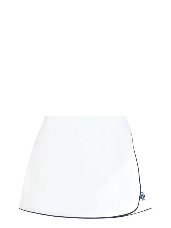 Varley Anaya Contrast-piping Wrap-style Skort - White