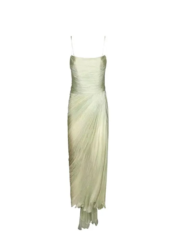 MARIA LUCIA HOHAN Plissé-effect Draped Maxi Dress - Green