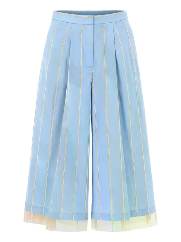 Viktor & Rolf Striped Wide Leg Trousers - Blue