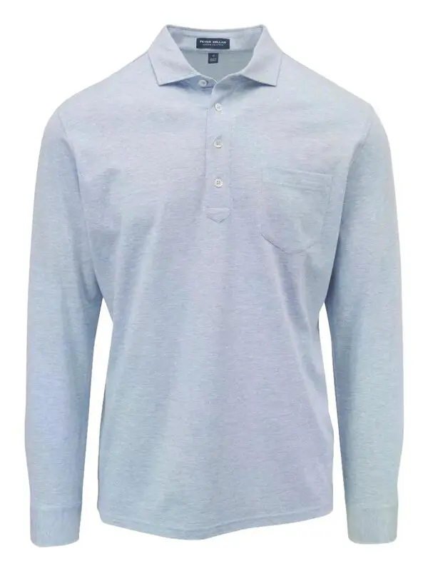 Peter Millar Landon Long-sleeve Pocket Polo Shirt - Blue