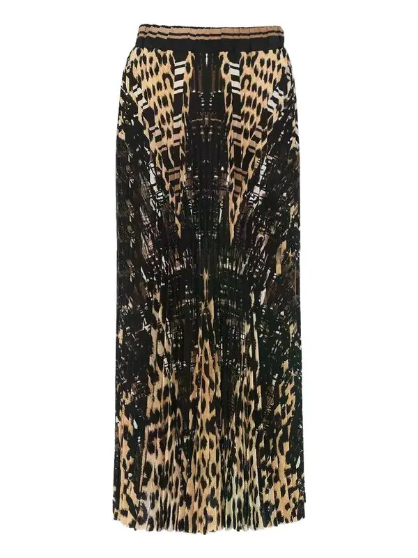 PIERRE-LOUIS MASCIA Pleated Animal-print Maxi Skirt - Brown
