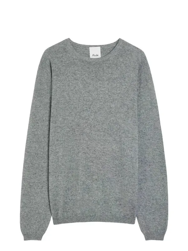 ALLUDE Marl Effect Fine Knit Sweater - Grey