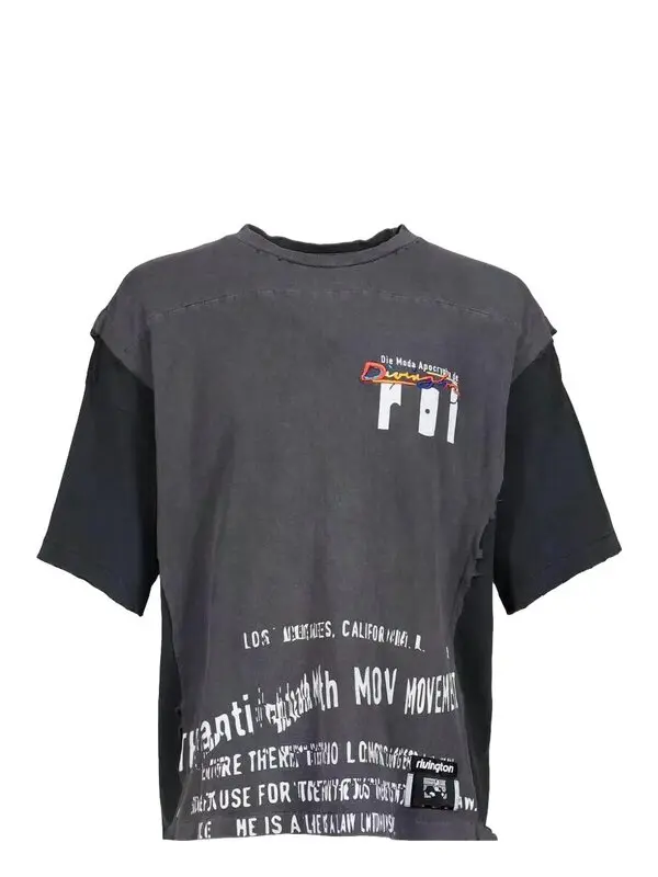 RIVINGTON ROI REBIS Layered-sleeve Graphic-print T-shirt - Grey