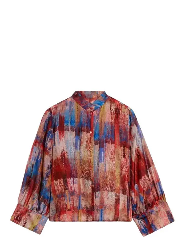Momoni Franklyn Printed Silk Shirt - Red