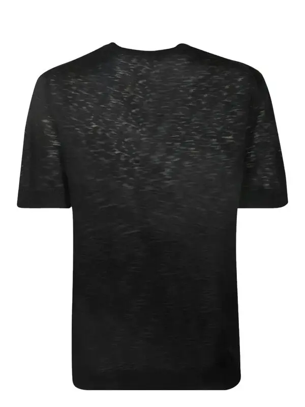 DANIELE FIESOLI Slub-texture Semi-sheer T-shirt - Black