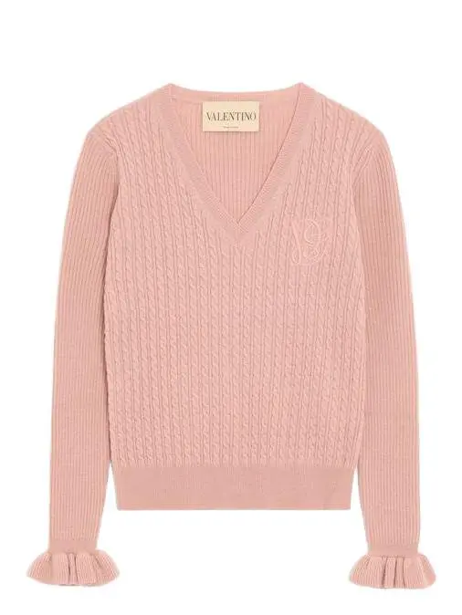 Valentino Garavani Embroidered Cashmere Jumper - Pink
