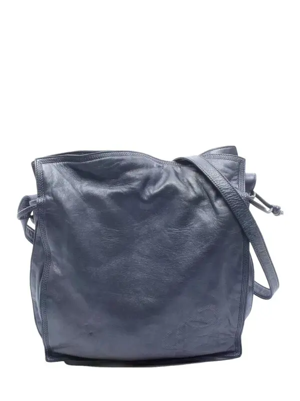 Loewe 2000s Anagram Leather Shoulder Bag - Blue