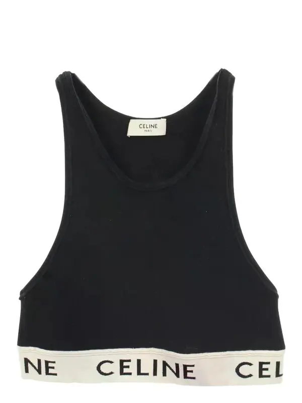 Celine 2000s Logo-band Tank Top - Black