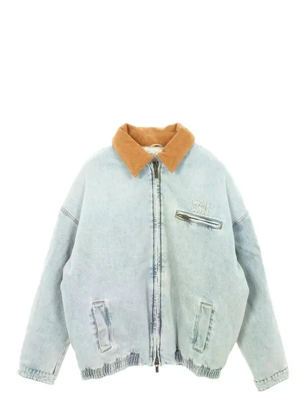 Miu Miu Padded Denim Jacket - Blue