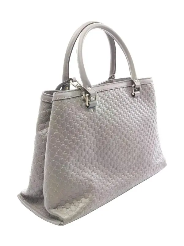 Gucci Micro Gg Guccissima Leather Handbag - Grey