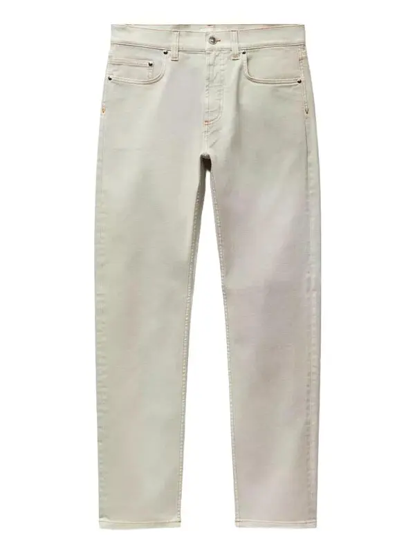 Versace Tapered Jeans With Medusa Hardware - Neutrals
