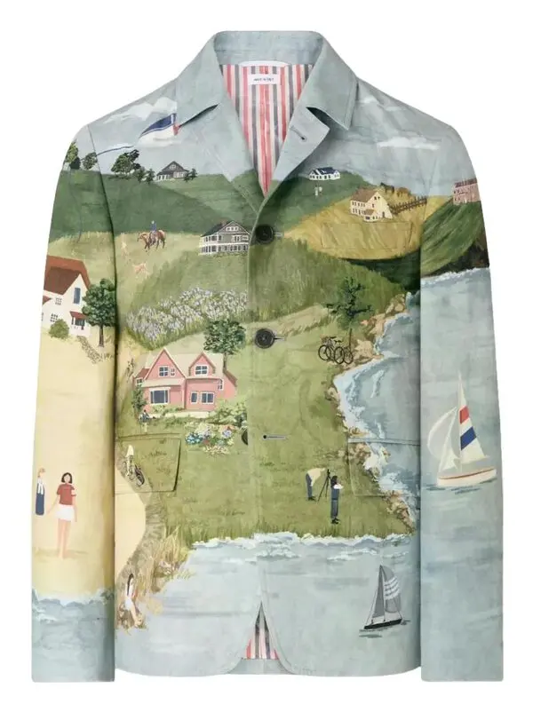 Thom Browne Nantucket Scenic Unconstructed Jacket - Blue