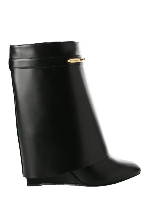 Givenchy Leather Wedge Ankle Boots - Black
