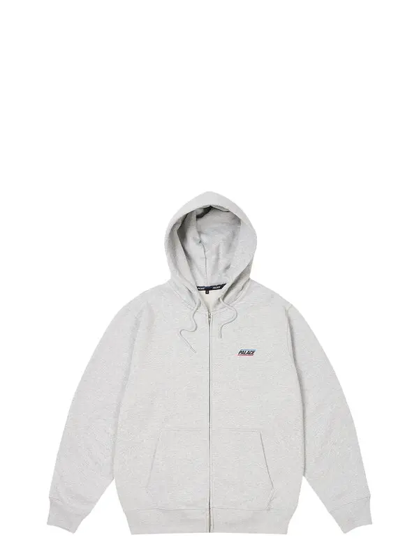 PALACE Zip Up Hooded Sweatshirt - Grey