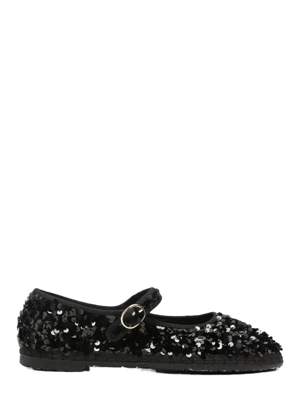FLABELUS Embellished Ballet Flats - Black