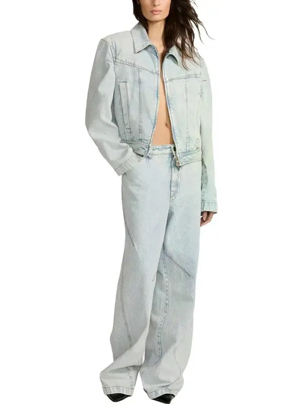 LGN LOUIS GABRIEL NOUCHI Acid Wash Denim Jacket - Blue
