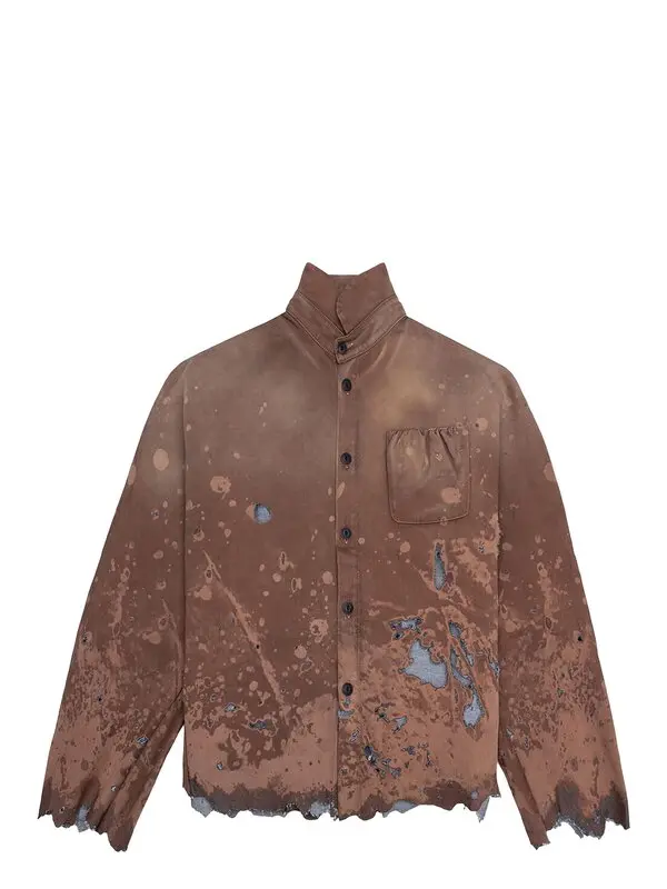 RIVINGTON ROI REBIS Meta Braxas" Distressed Shirt - Red
