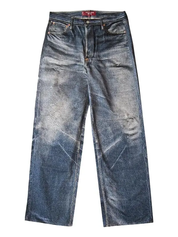 Junya Watanabe X Levi's Distressed Straight Leg Jeans - Blue