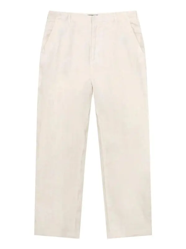 StÜssy Textured Linen Relaxed Trousers - Cream